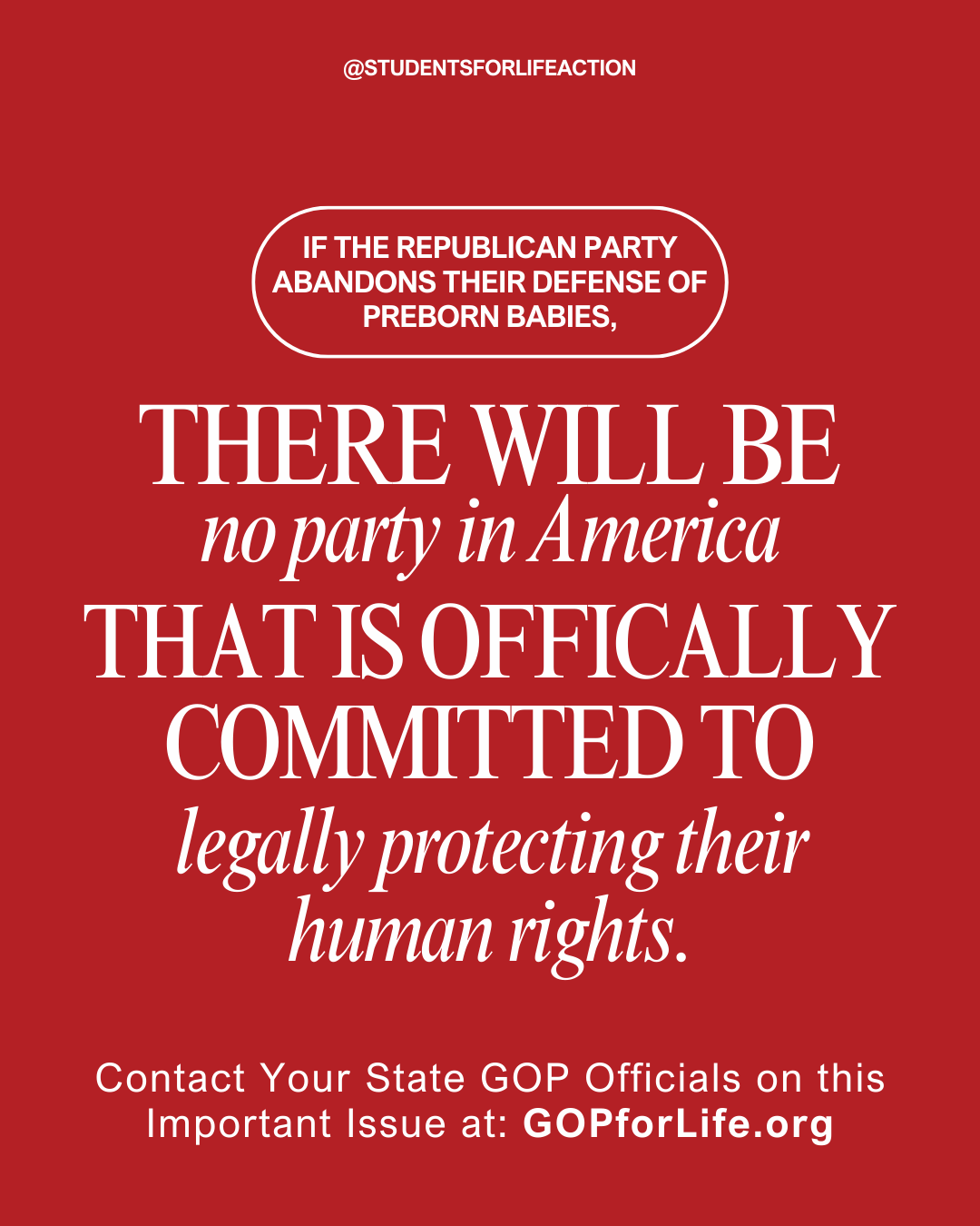 Students for Life Action Launches GOP FOR LIFE Initiative, Calling on ...